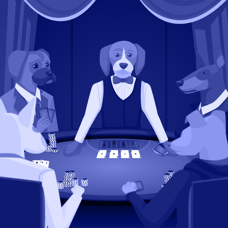 Classic Dogs Playing Poker
